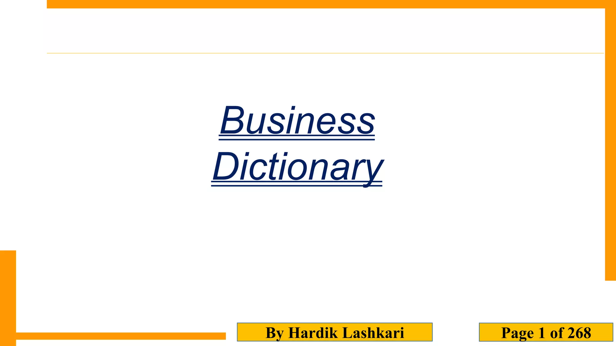 Business dictionary | PPT