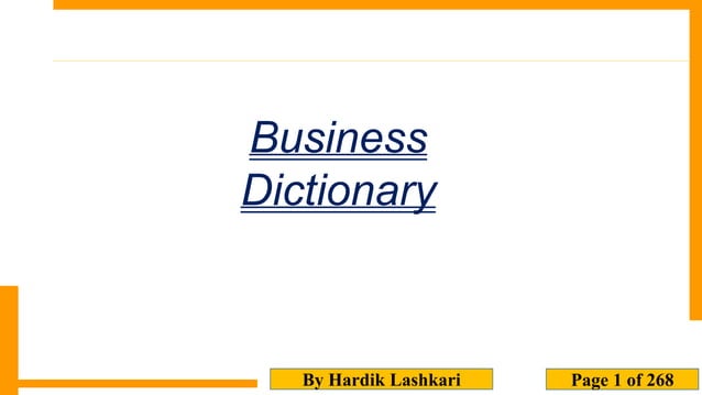 Business dictionary | PPT
