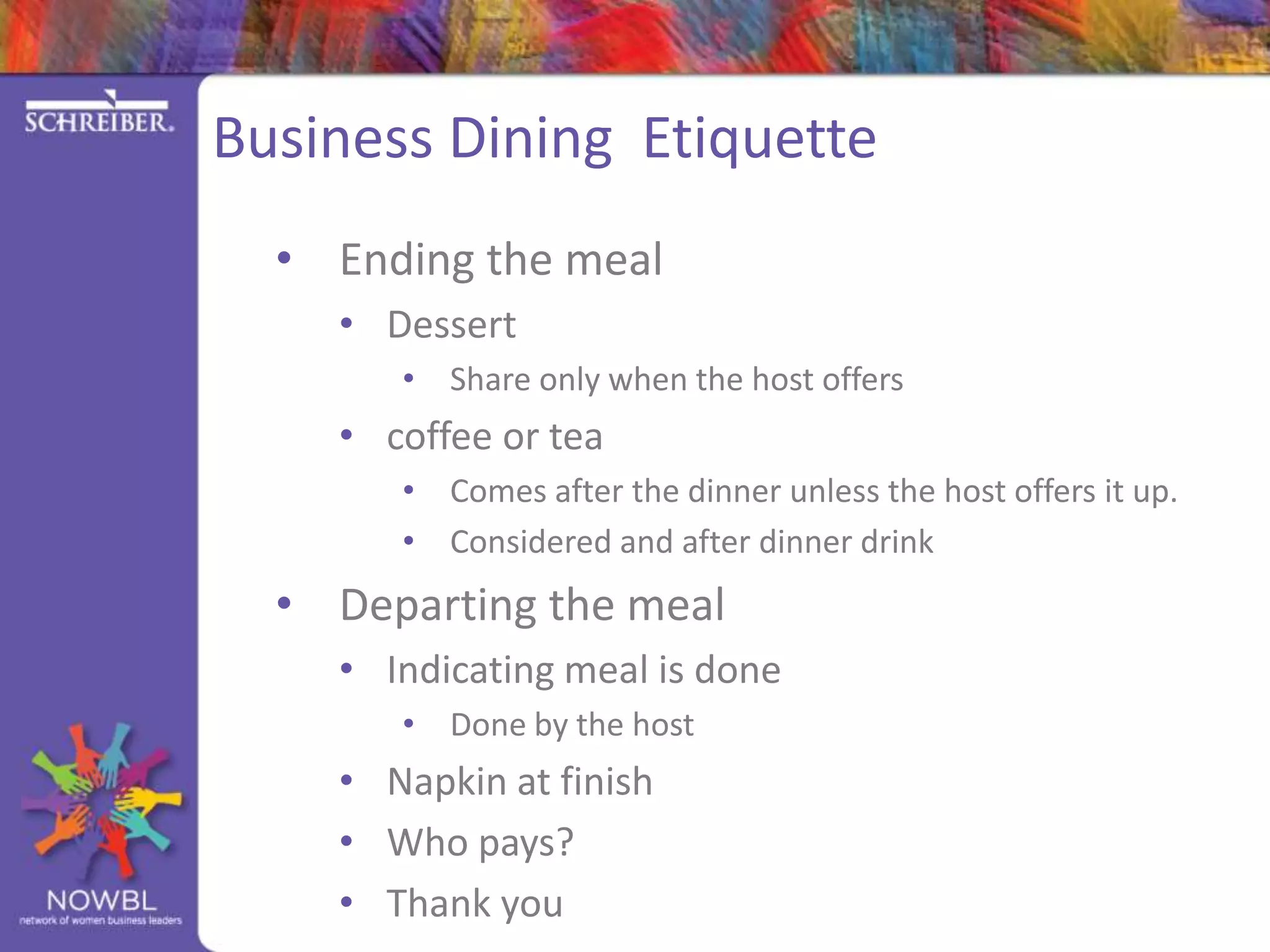Business dining etiquette | PPTX