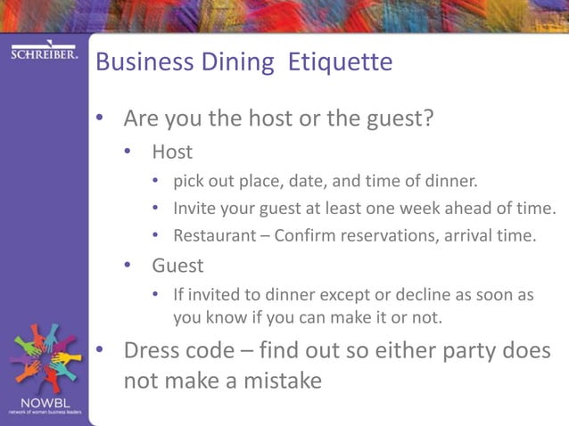 Business dining etiquette | PPTX