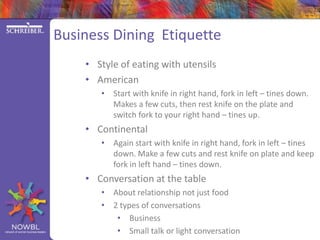 Business dining etiquette | PPTX