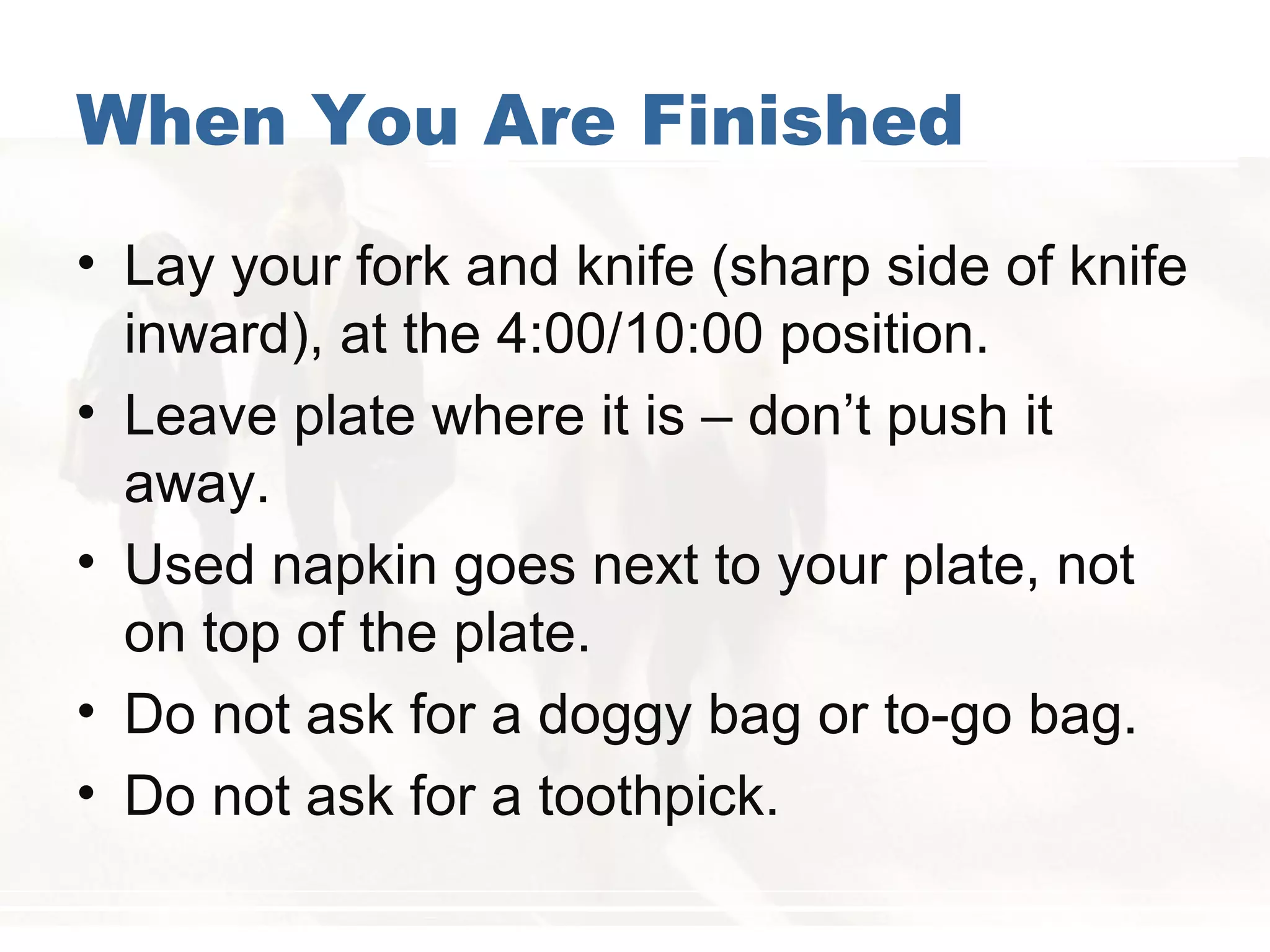 Business dining etiquette | PPT