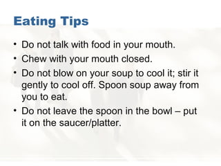 Business dining etiquette | PPT