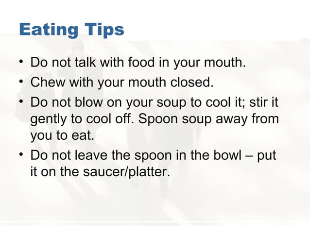 Business dining etiquette | PPT | Cooking | Food & Drink