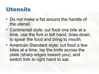 Business dining etiquette | PPT