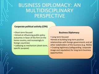 Business diplomacy an update on the state of the art | PPTX