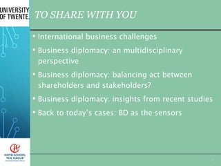 Business diplomacy an update on the state of the art | PPTX