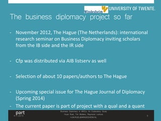 Business diplomacy in multinational corporations | PDF