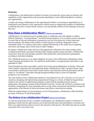 White Paper: e-Deliberation - A Decidedly Better Way To Solve Complex ...