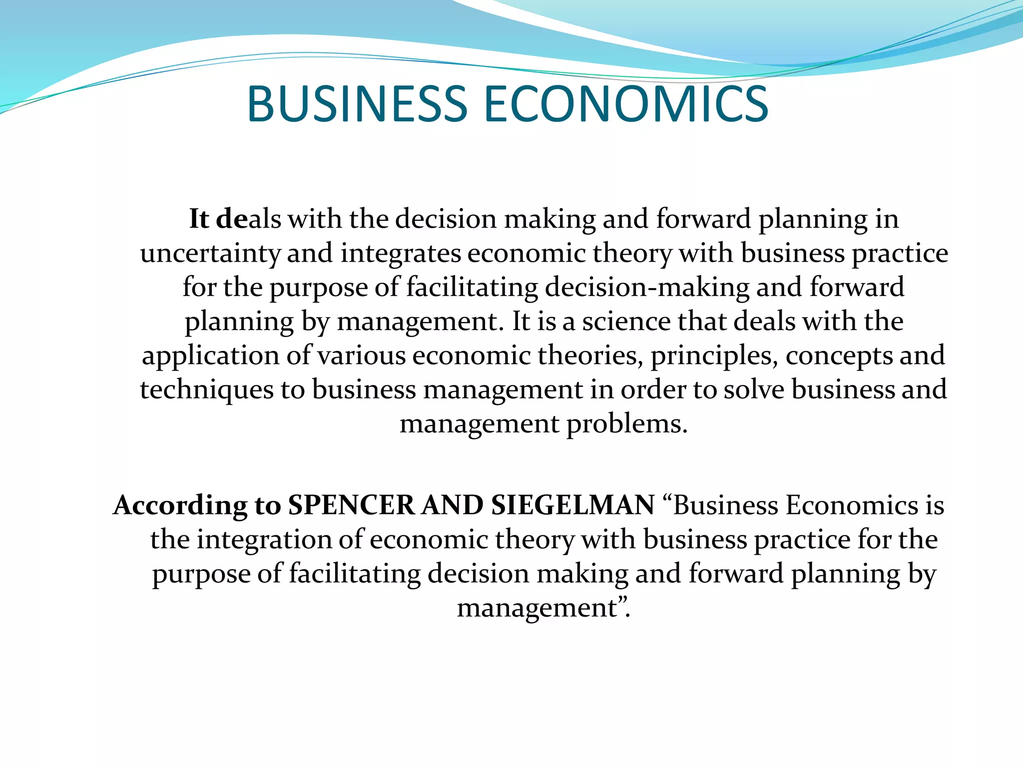 Business economics | PPTX