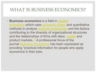 Business economics | PPTX
