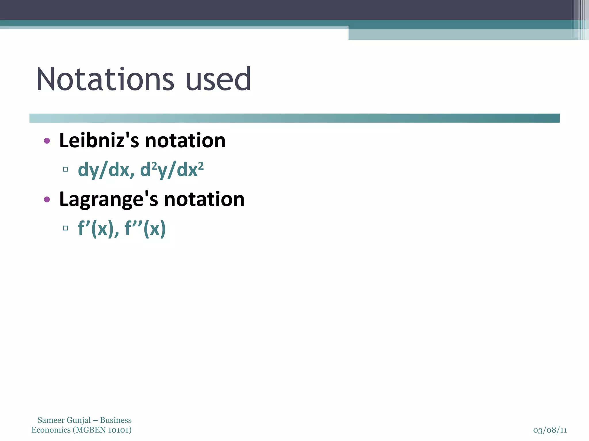 Business economics basics of math derivatives | PPT | Technology ...