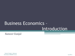 Business economics introduction | PPT
