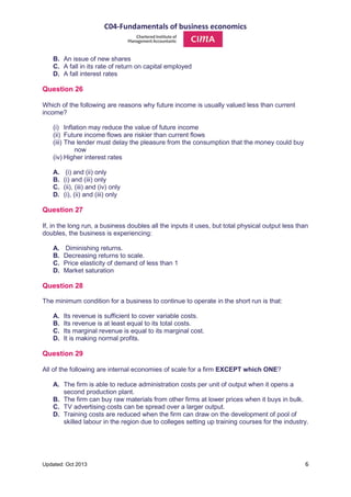 Business economics objective based questions | PDF