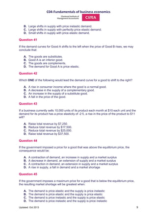 Business economics objective based questions | PDF