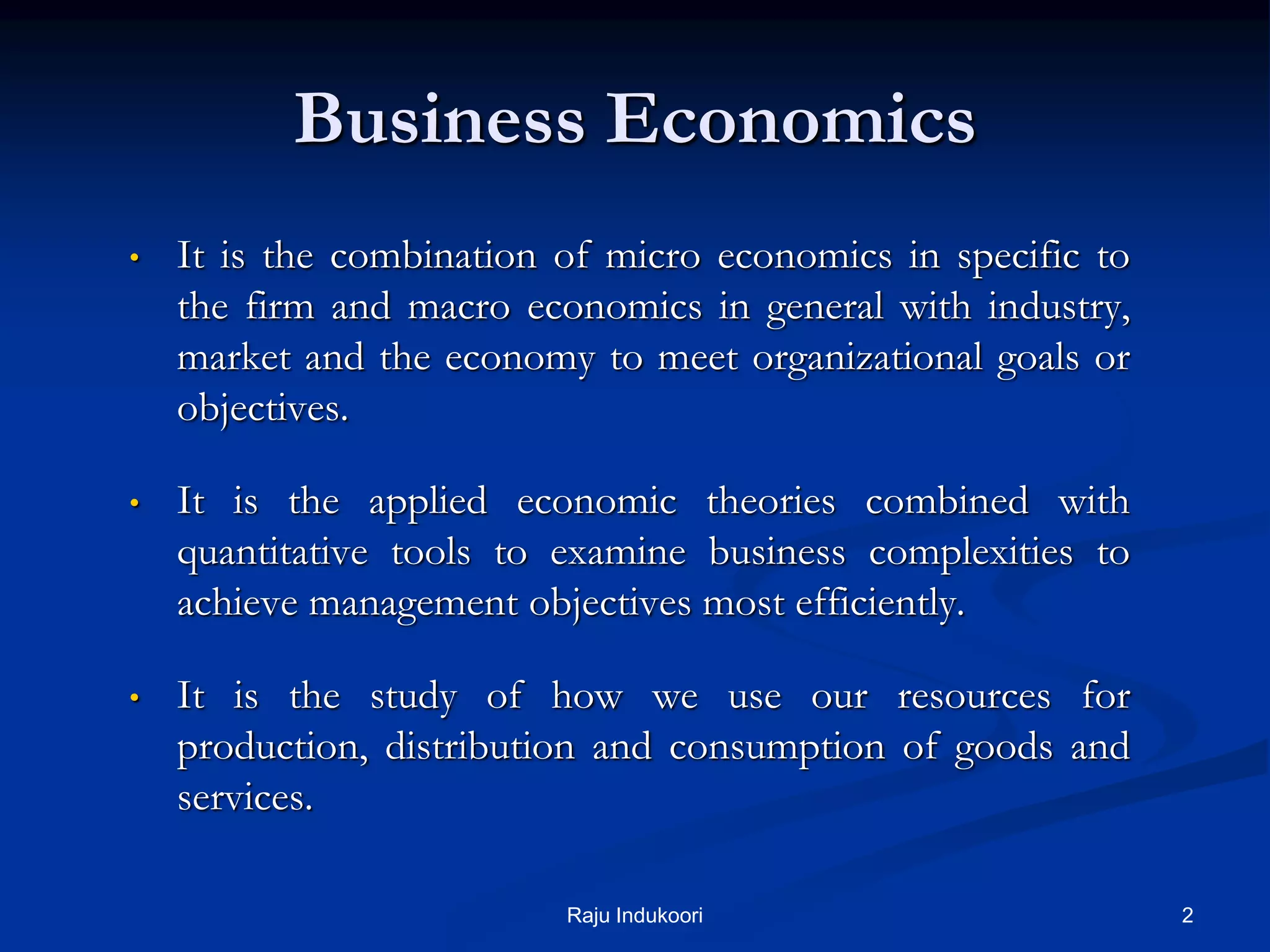 Business Economics for MBAs | PPT