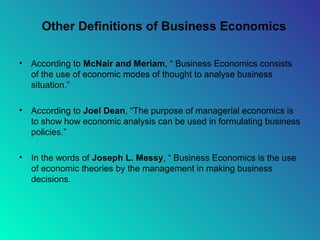Business economics meaning, definitions etc | PPT