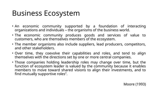 Business Ecosystem and Partnership - Lecture | PPTX