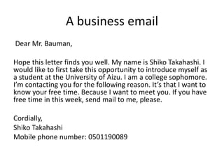 Business email | PPT