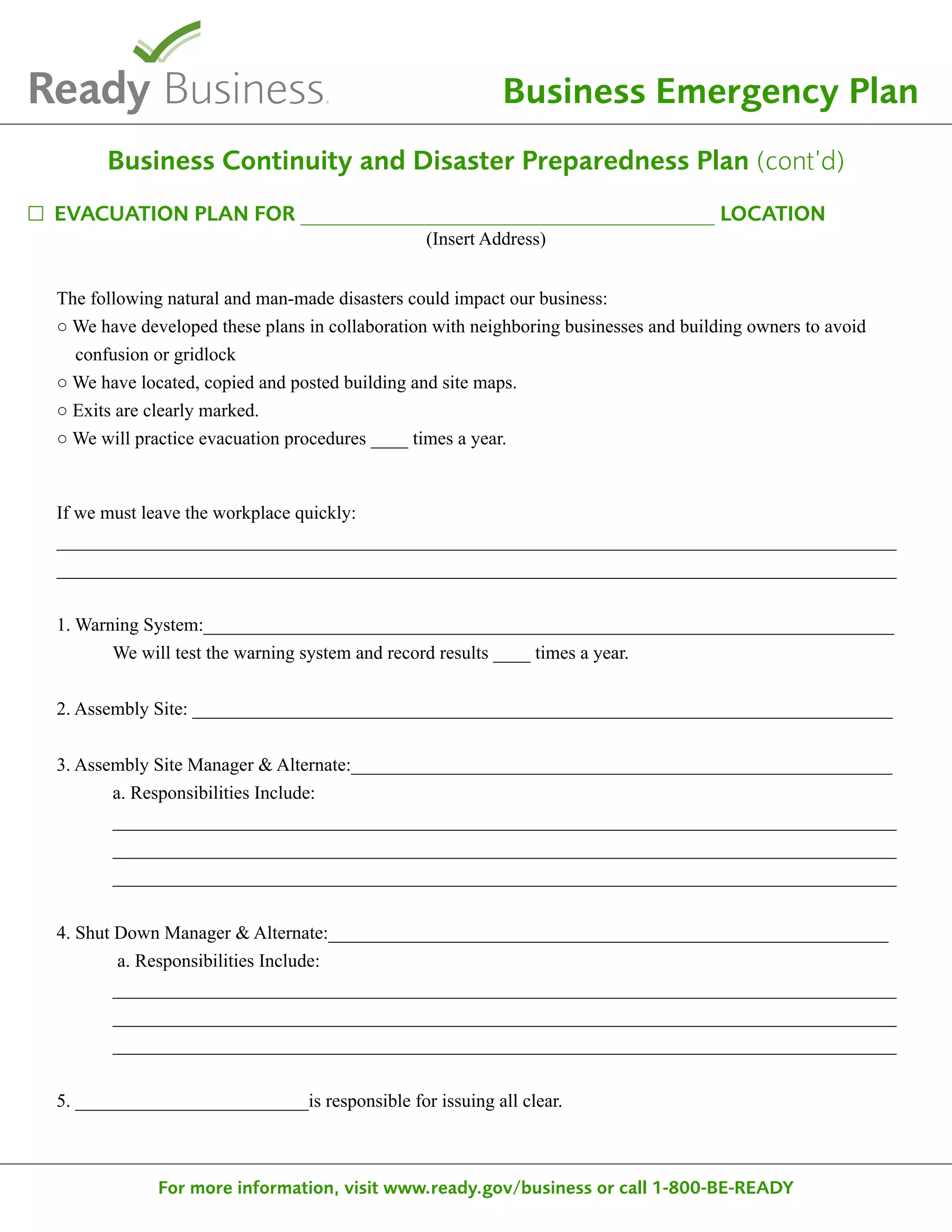 Business emergency plan | PDF