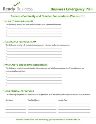 Business emergency plan | PDF