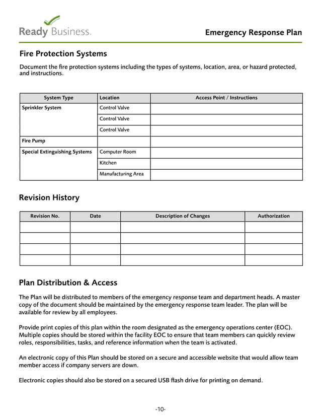 Business Emergency Response Plans | PDF