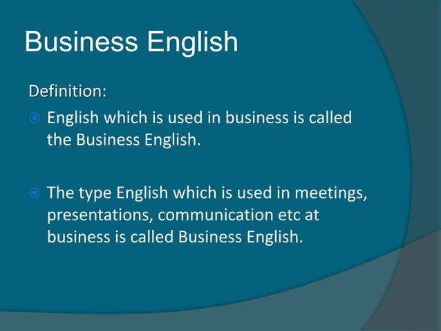 Business english | PPTX