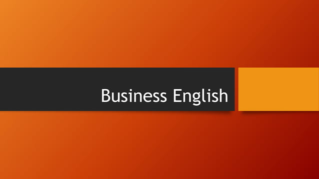 Business english | PPTX