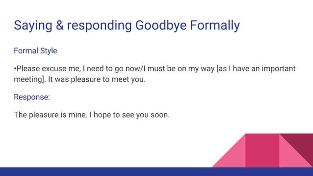 Business English - Greetings and good bye - Formal and Informal - ash ...