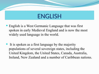 Concept of Business English and English is the second language | PPTX