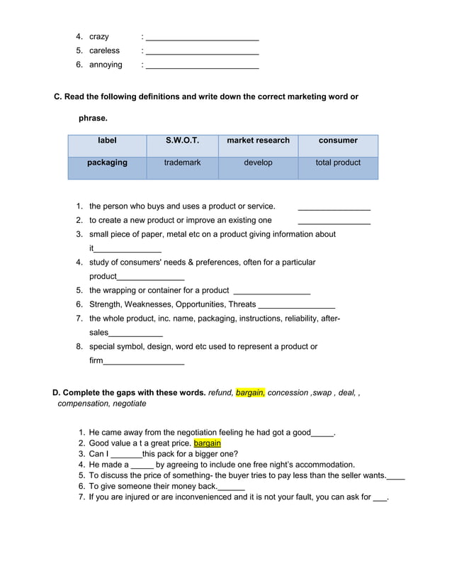 Business english 1 assignment | DOCX