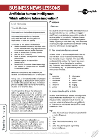 Business_English_Article_Lesson_AI_&_The_Future_of_Innovation ...