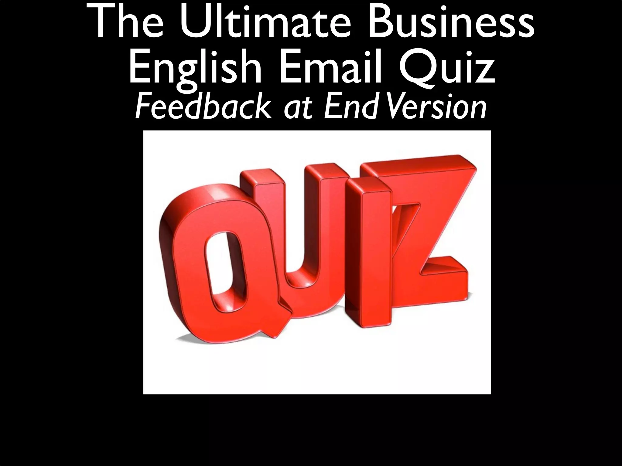 Business English Email Quiz | PDF