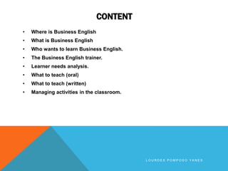 Business english teaching | PPTX