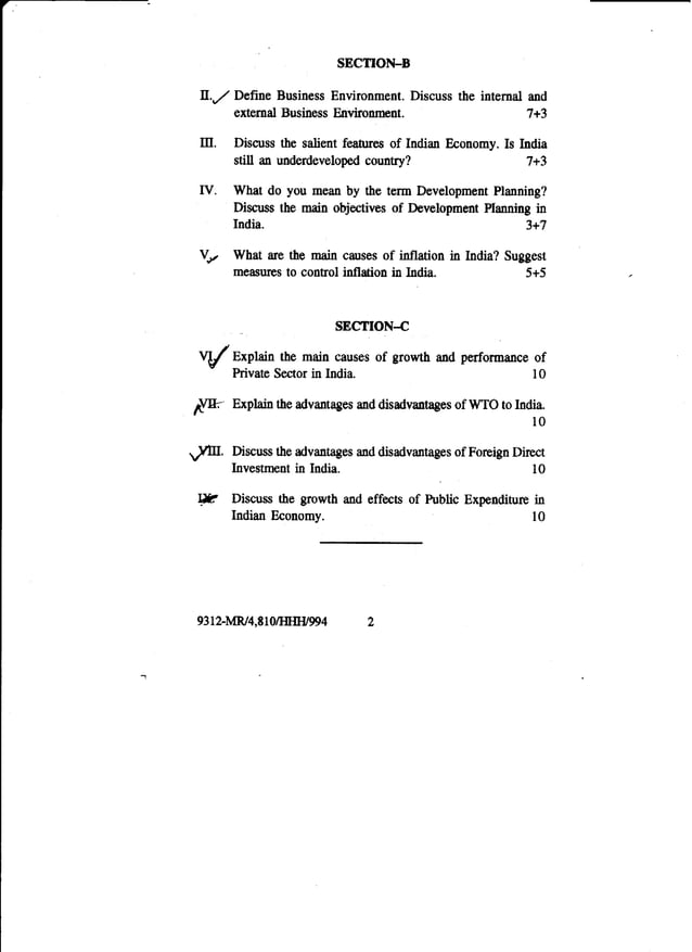Business environment Question Paper 2014 May | PDF