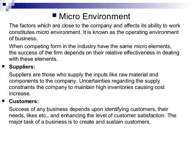 Business environment