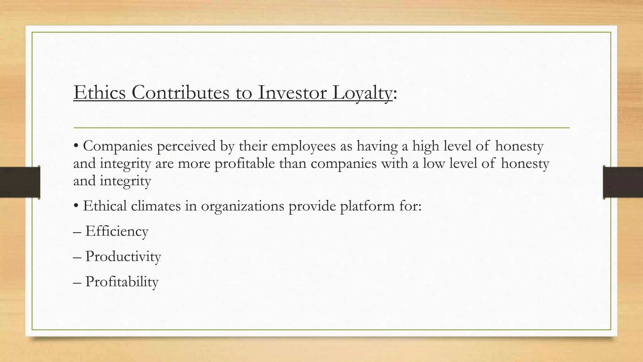 BUSINESS ETHICS AFFECTING PROFITABILITY | PPTX