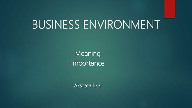 Business Environment | PPT
