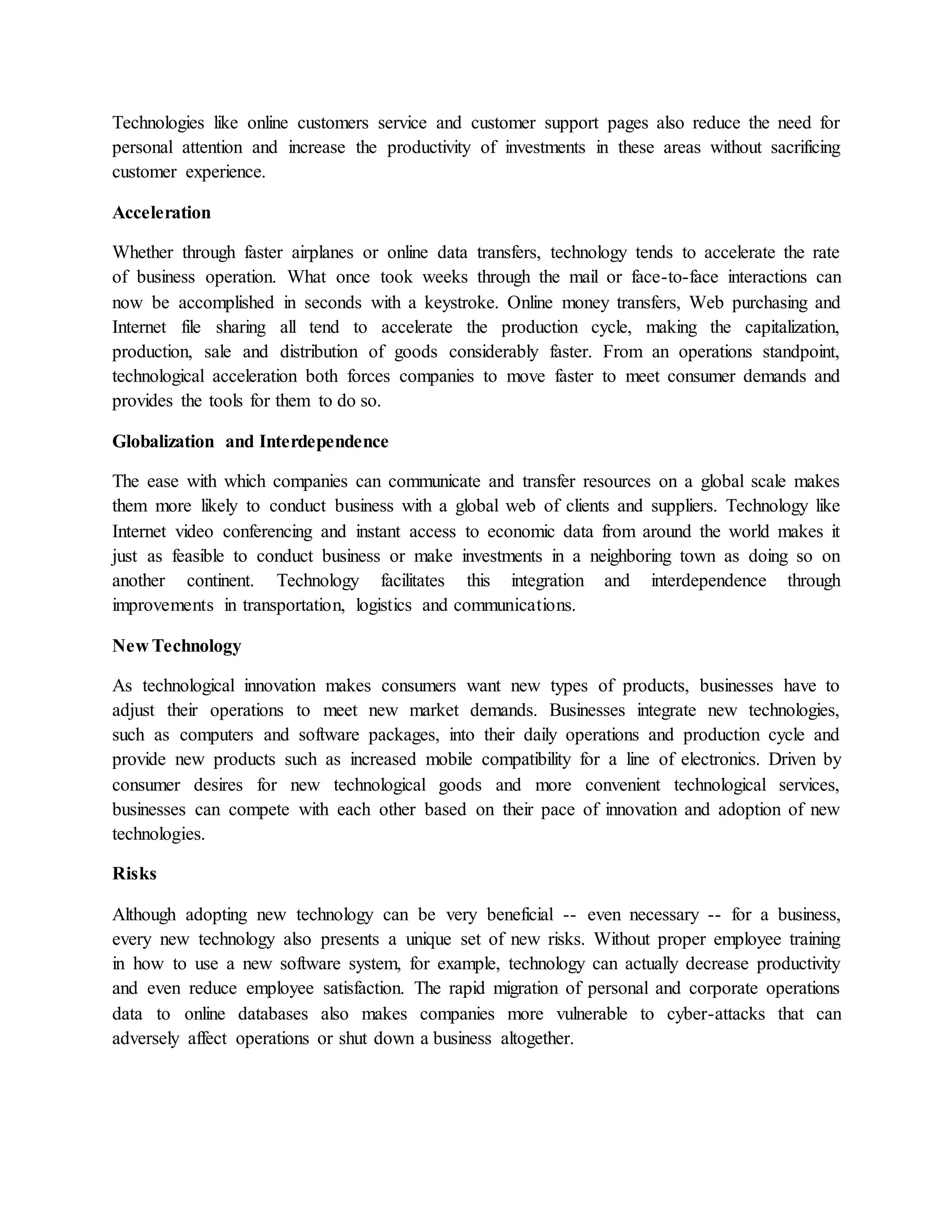 Technology in Business | DOCX | Email | Internet