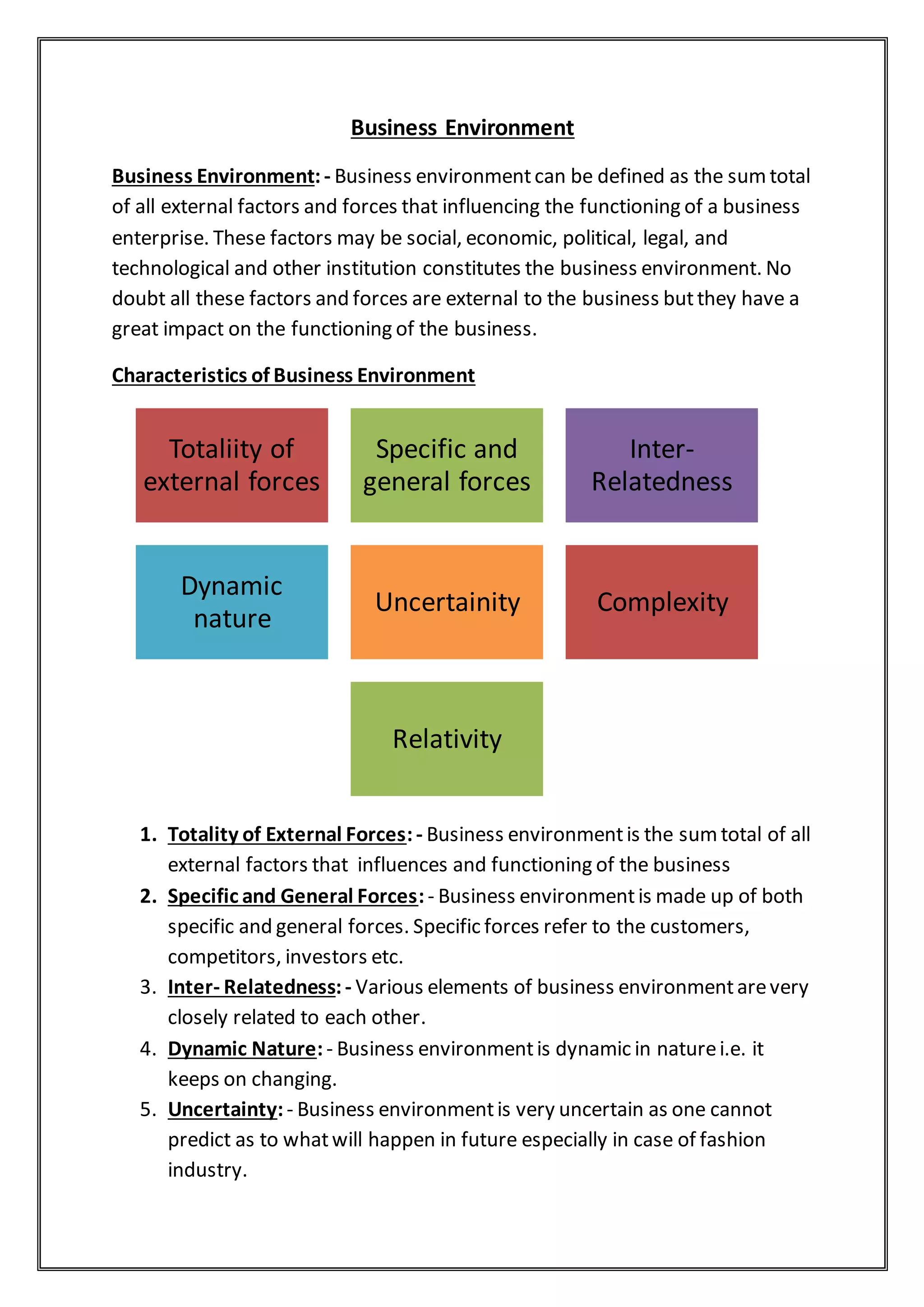Business environment | DOCX