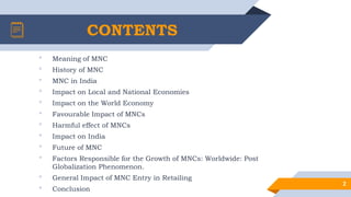 Business Environment: MNC | PPTX