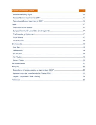 Business environment - Greece | PDF