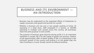 Business environment unit 1 | PPT