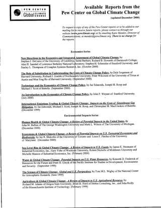 Pew Center on Global Climate Change- Business Environmental Leadership ...