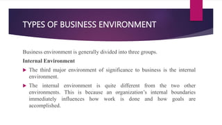 business environment and work environment for entrepreneurs | PPTX