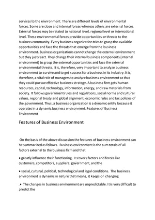 Business environment assignment (1) | PDF