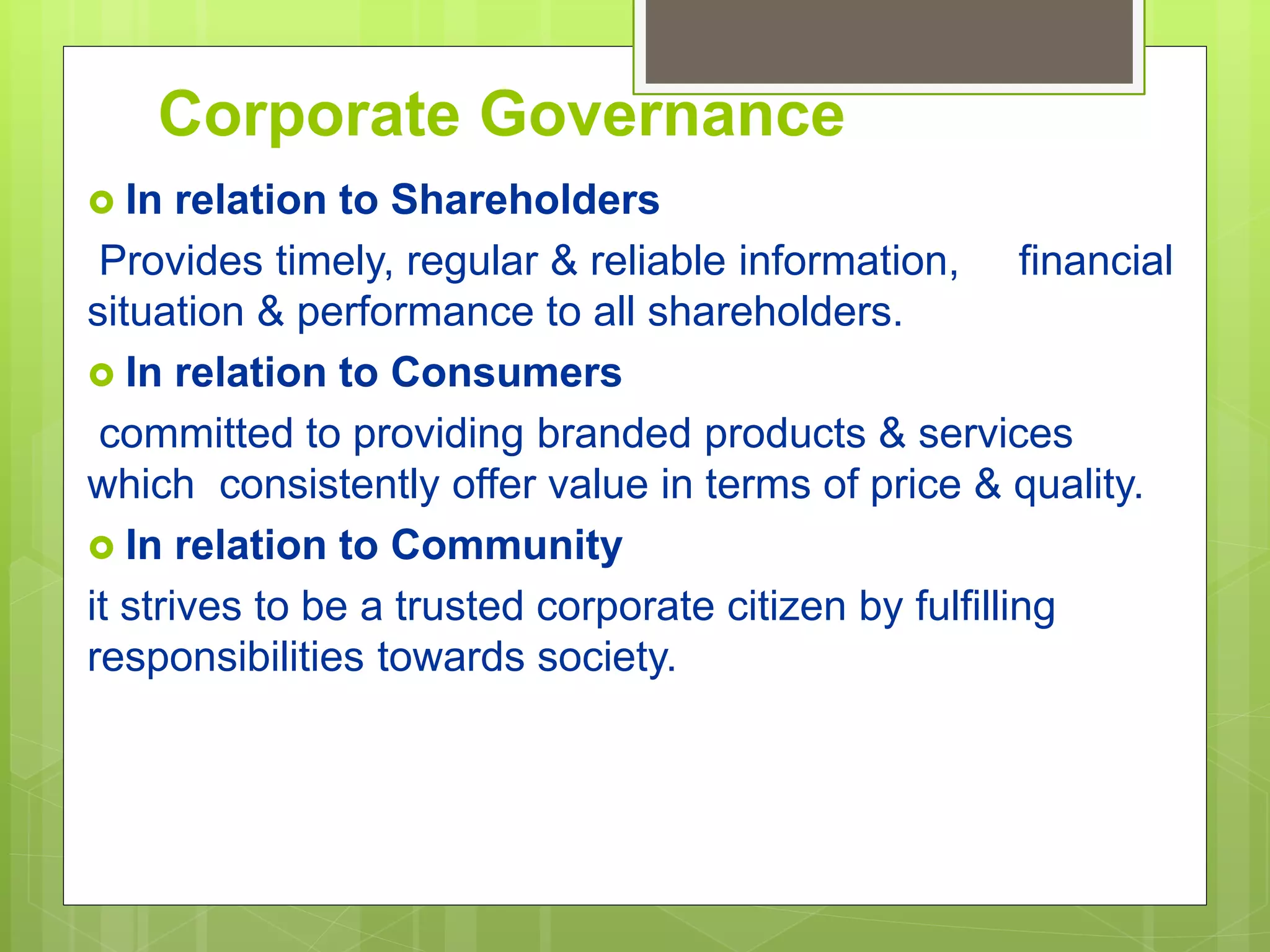 Corporate Governance & CSR of HUL | PPTX