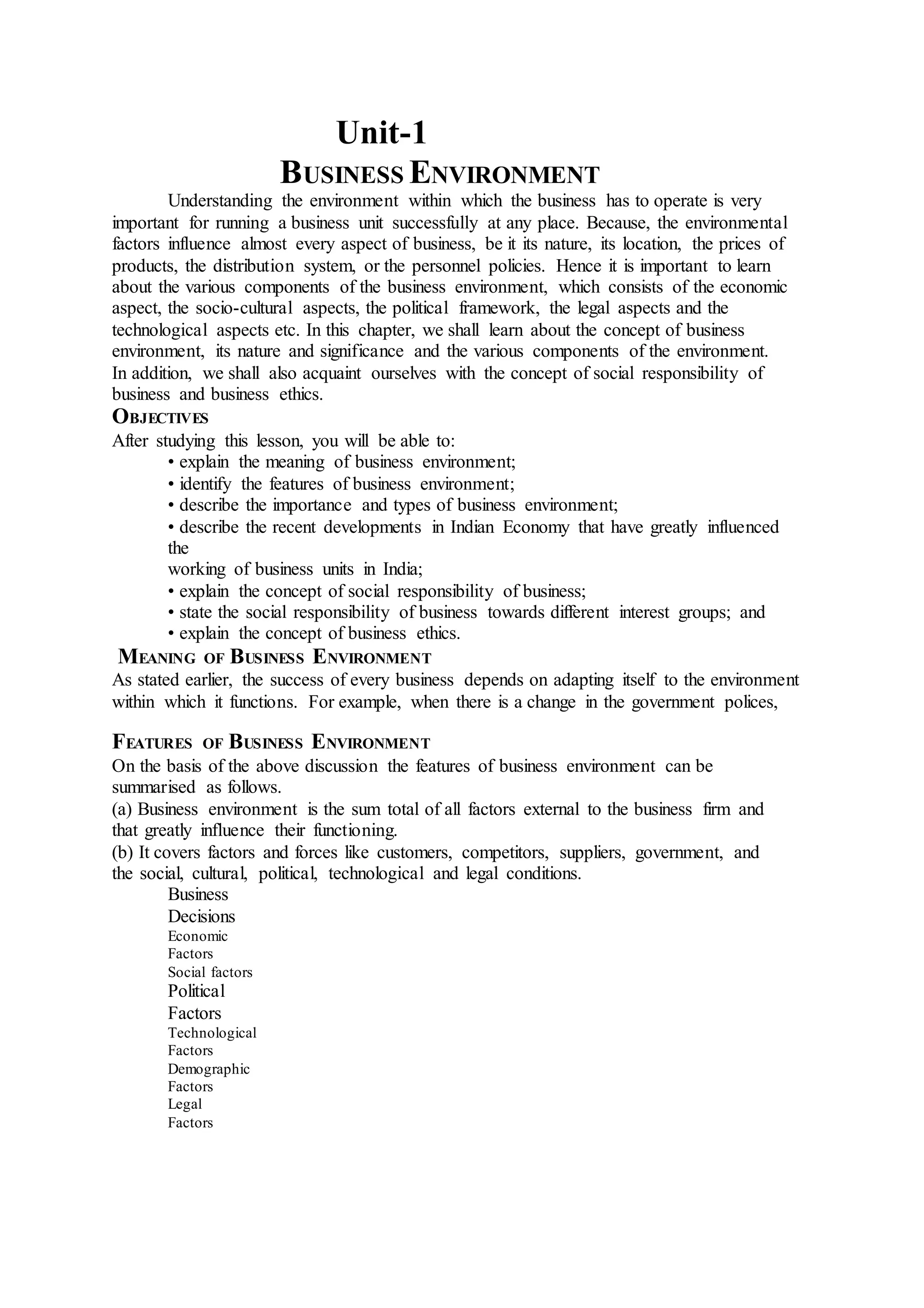 Business environment | DOCX