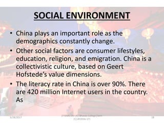 Business environment in china (internal / external factors) | PPTX