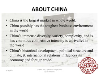 Business environment in china (internal / external factors) | PPTX